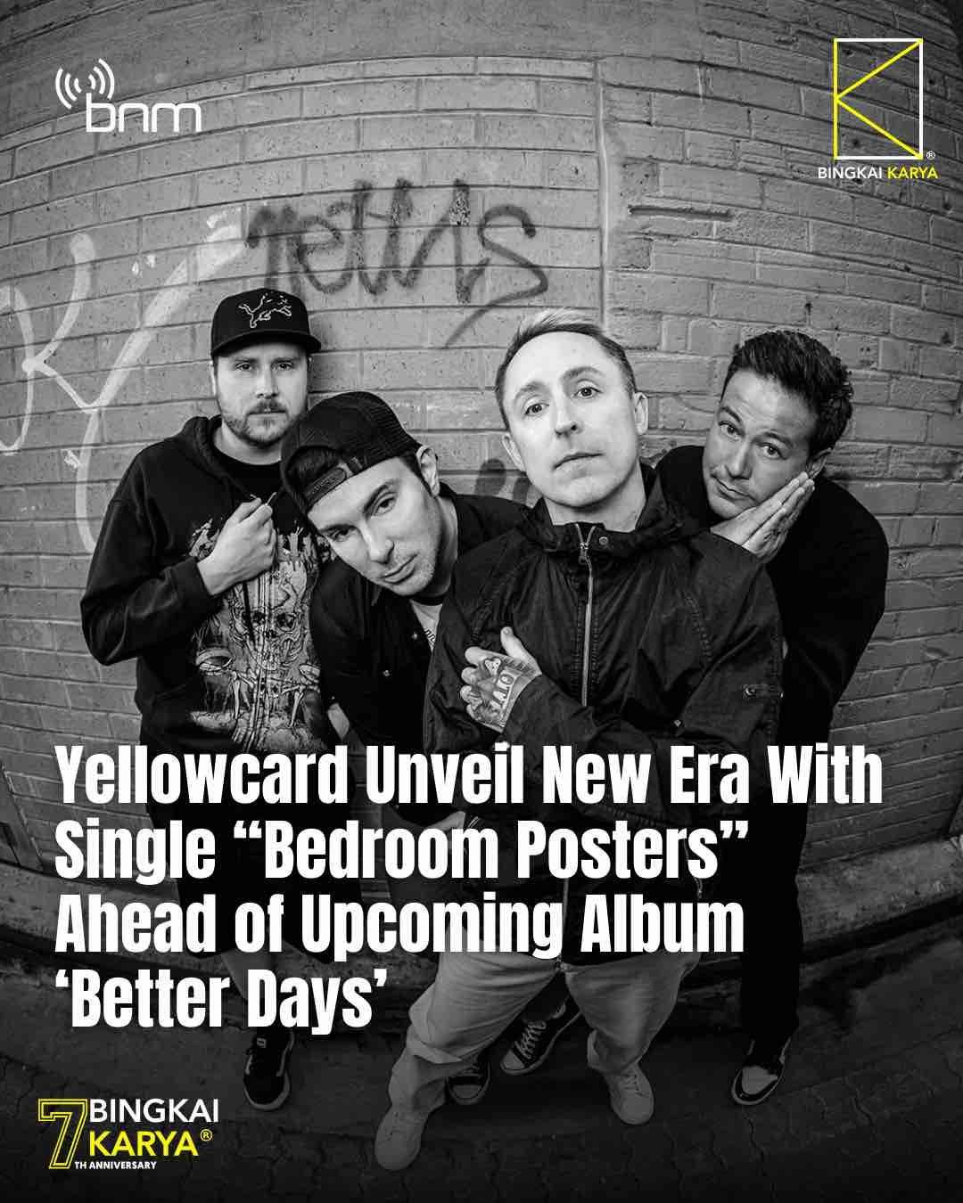 Yellowcard has officially dropped their single, “Bedroom Posters.”